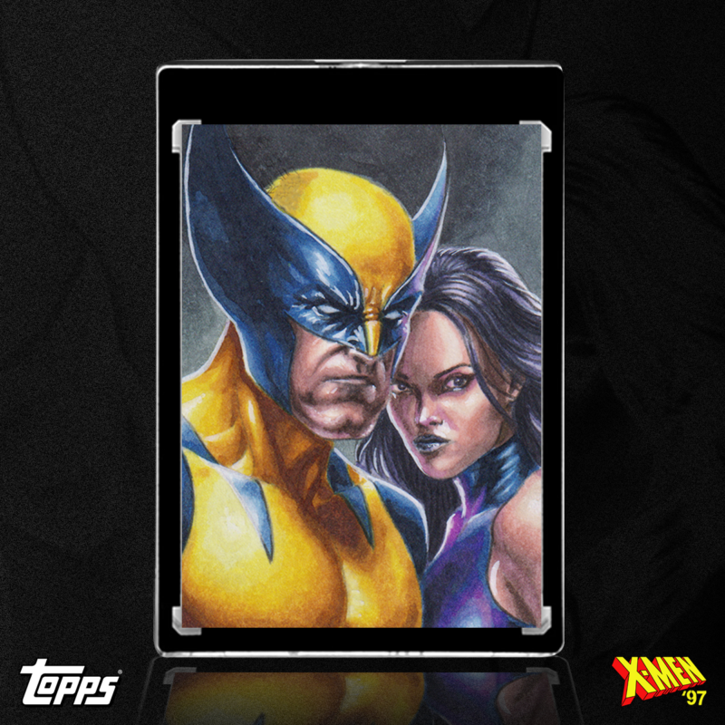 Wolverine & Psylocke Sketch Card – Duke Comic Art