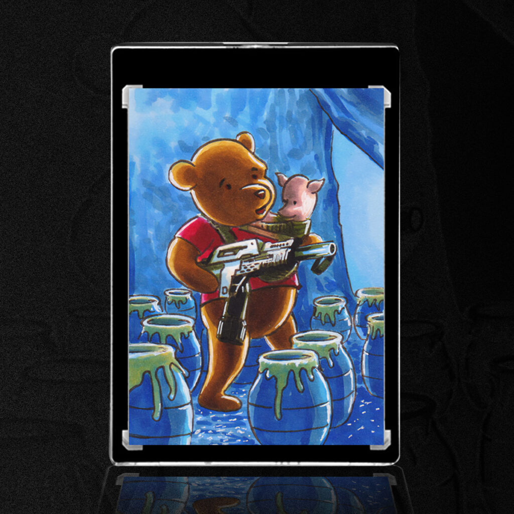 Aliens Winnie the Pooh Sketch Card – Duke Comic Art